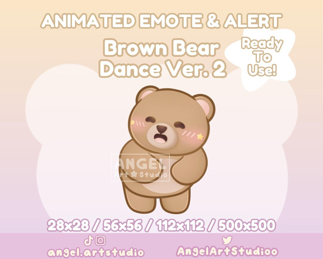 Animated Brown Bear Dance | Shake | Rave Meme Emote & Alert for Twitch ...