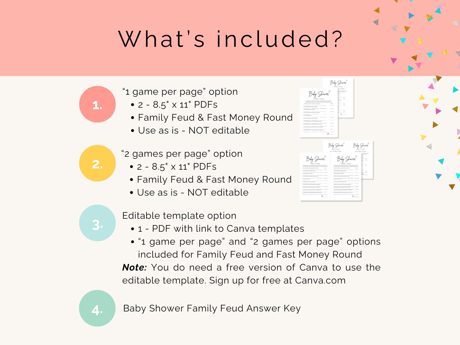Family Feud Baby Shower Game, Baby Sprinkle Family Feud, Friendly Feud ...