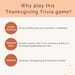 Thanksgiving Trivia, Printable Thanksgiving Game for Friendsgiving ...
