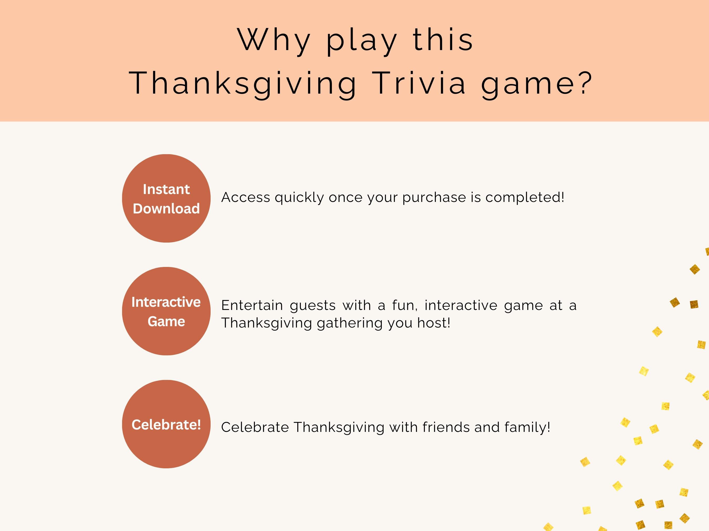 Thanksgiving Trivia, Printable Thanksgiving Game for Friendsgiving ...
