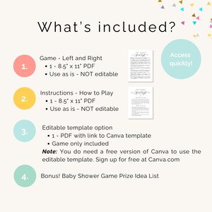 Left Right Game Baby Shower, Left Right Story, Pass the Present Game ...