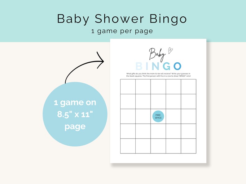 Baby Bingo Template Blue, Bingo Card for Baby Shower, Boy Baby Bingo ...