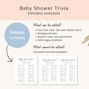 Baby Trivia Baby Shower Game, Minimalist Baby Trivia Download for ...