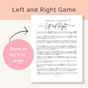 Left Right Game Bridal Shower, Left Right Story, Pass the Gift Game ...