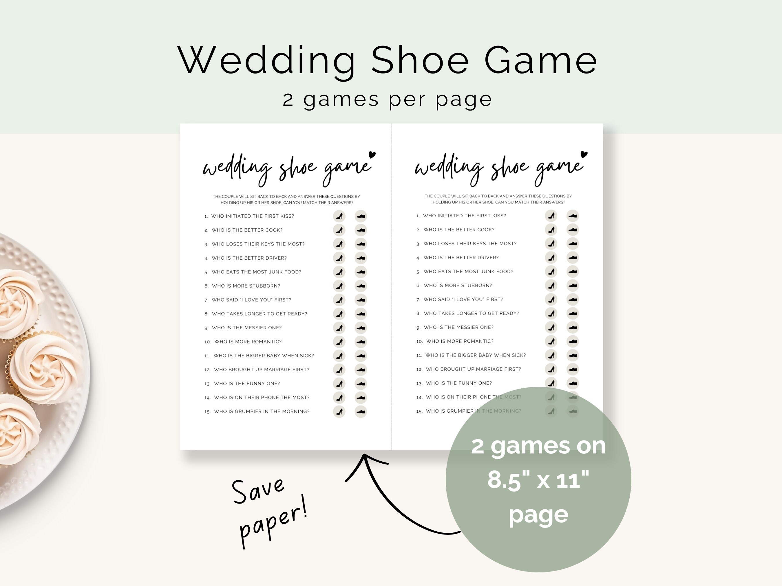 Wedding Shoe Game Template, Editable Wedding Shoe Game Card, Couples ...