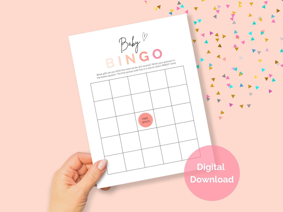 Baby Bingo Blank Shower Game, Editable Bingo Cards, Pink Bingo Boards ...