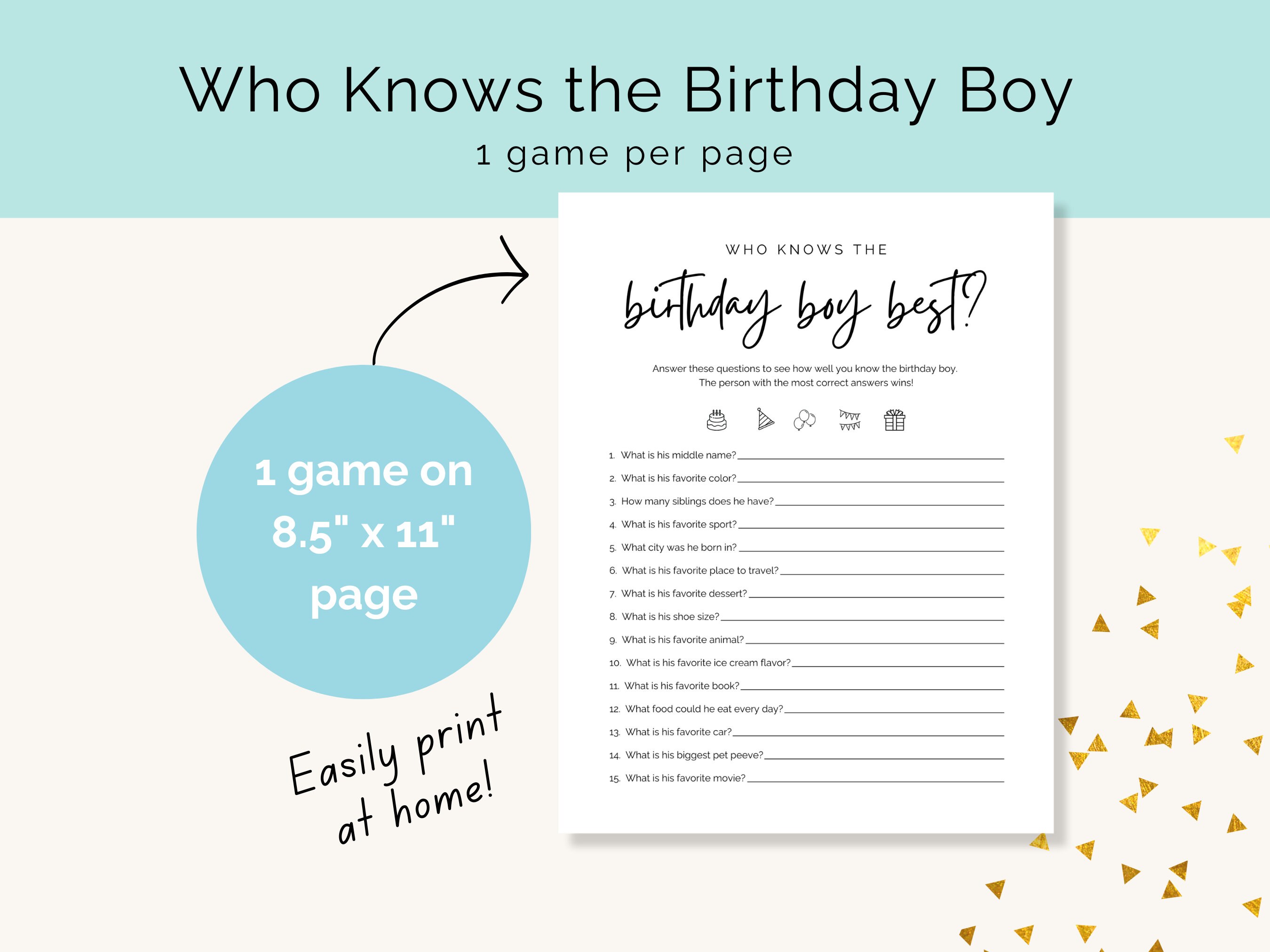 Who Knows the Birthday Boy, How Well Do You Know Birthday Guy Game ...