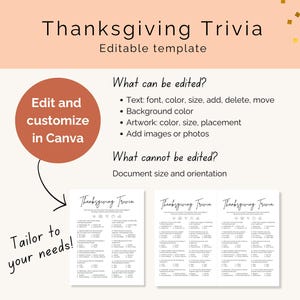 Thanksgiving Trivia, Printable Thanksgiving Game for Friendsgiving ...