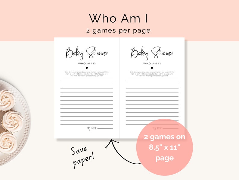 Who Am I Baby Shower Game, Printable Share a Memory Activity, Guess Who ...