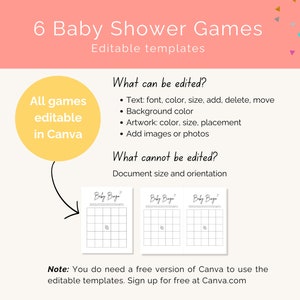 Minimalist Baby Shower Games Bundle, Canva Baby Shower Games Template ...