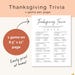 Thanksgiving Trivia, Printable Thanksgiving Game for Friendsgiving ...
