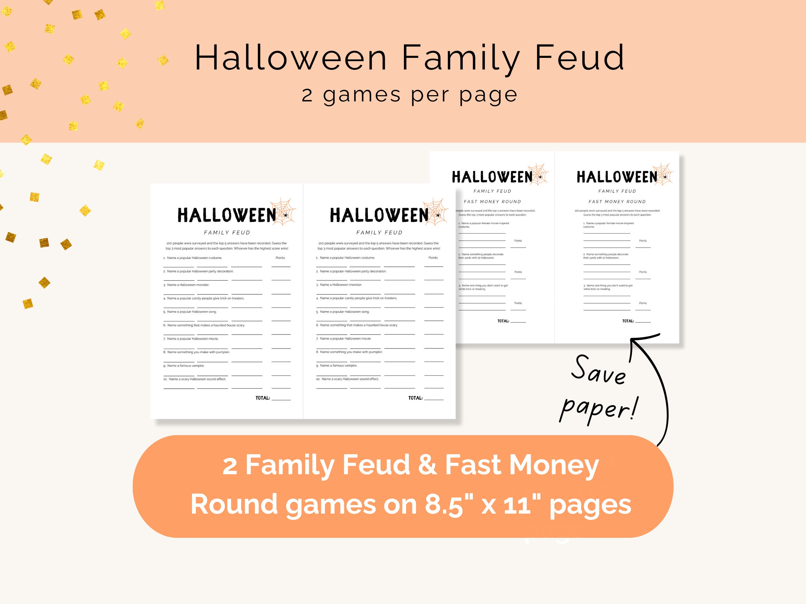 Halloween Family Feud With Fast Money Round, Halloween Party Game ...