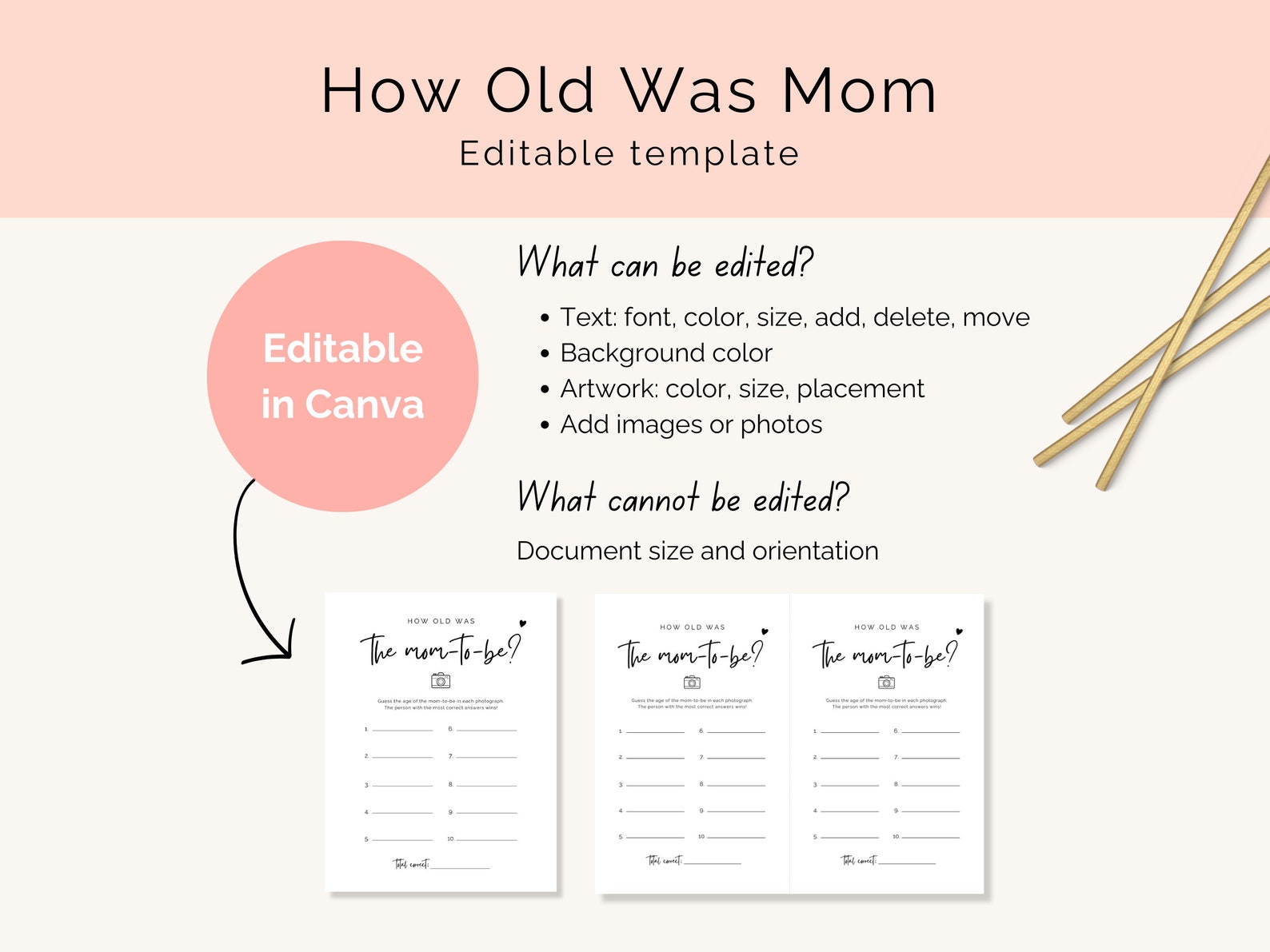 How Old Was the Mom to Be, Guess the Age Baby Shower Game, Guess How ...