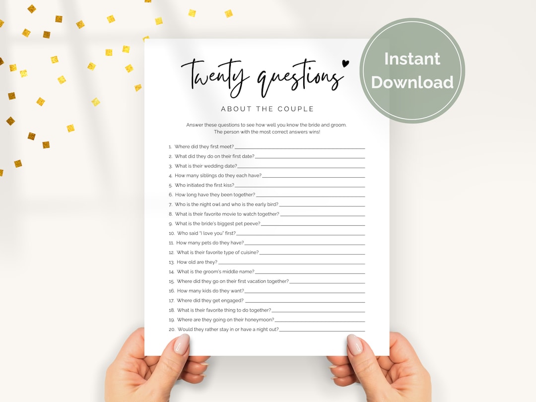 20 Questions About the Couple, Who Knows the Couple Best, Couples ...