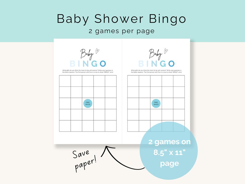 Baby Bingo Template Blue, Bingo Card for Baby Shower, Boy Baby Bingo ...
