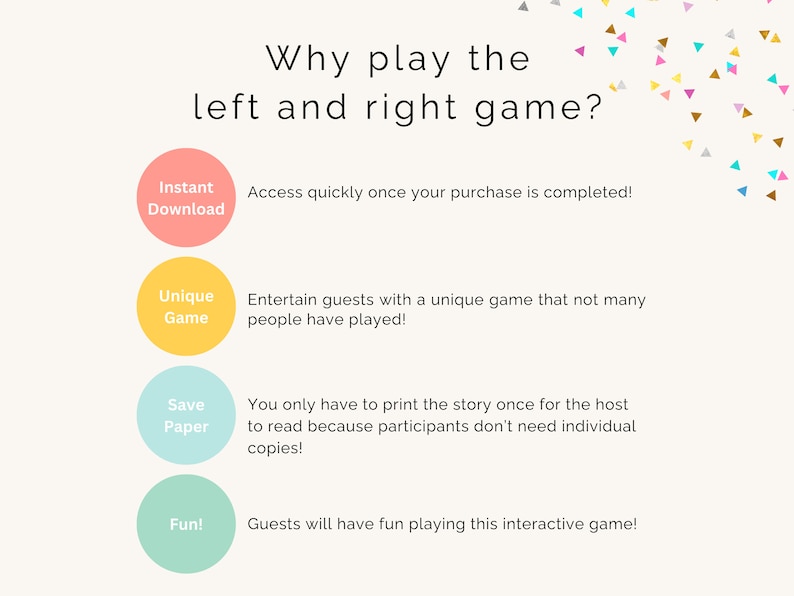 Left Right Game Baby Shower, Left Right Story, Pass the Present Game ...