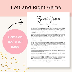 Left Right Game, Right Left Bridal Shower Game, Pass the Prize Bridal ...