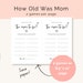 How Old Was the Mom to Be, Guess the Age Baby Shower Game, Guess How ...