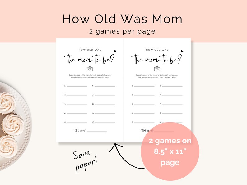 How Old Was the Mom to Be, Guess the Age Baby Shower Game, Guess How ...
