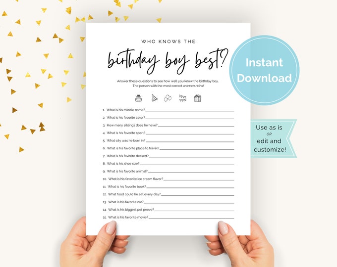 40th Birthday Questionnaire, How Well Do You Know the Birthday Girl ...