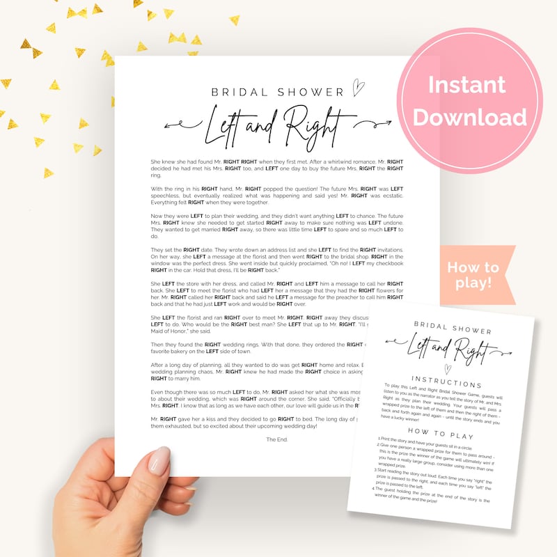 Left Right Wedding Shower - Etsy