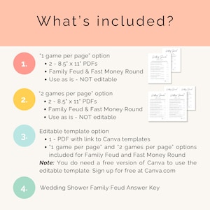 Fast Money Family Feud, Friendly Feud Game, Coed Wedding Shower Game ...