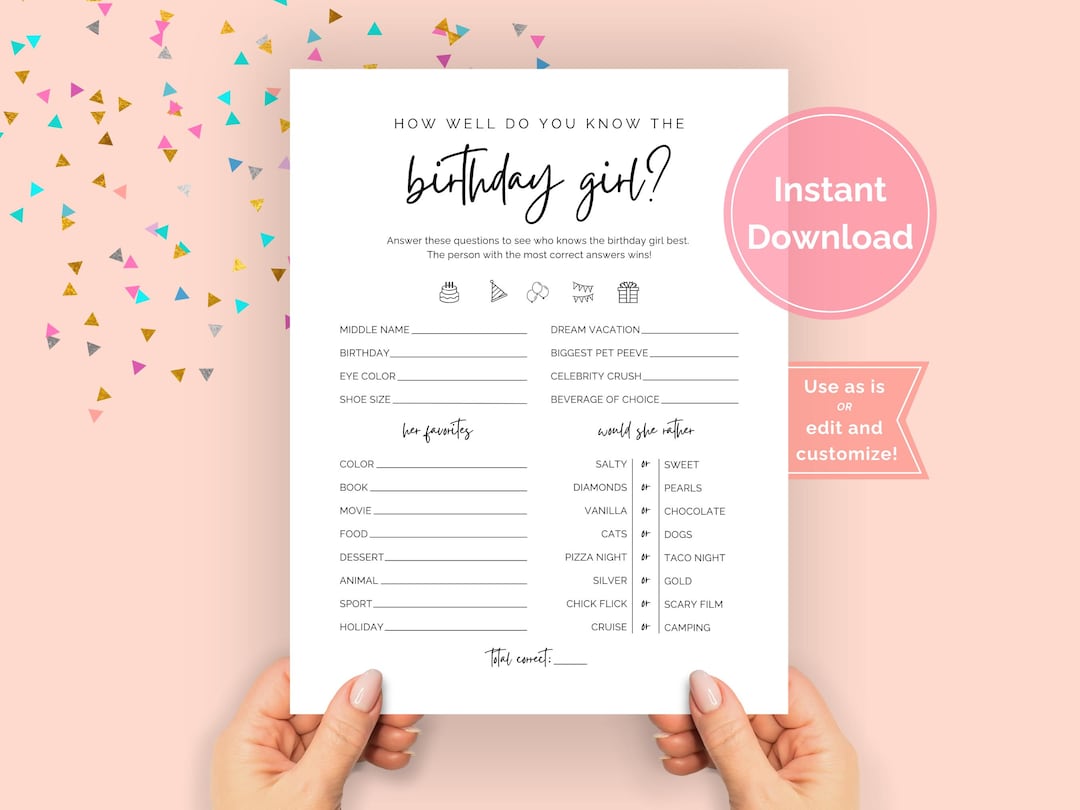 How Well Do You Know the Birthday Girl, Who Knows the Birthday Girl ...