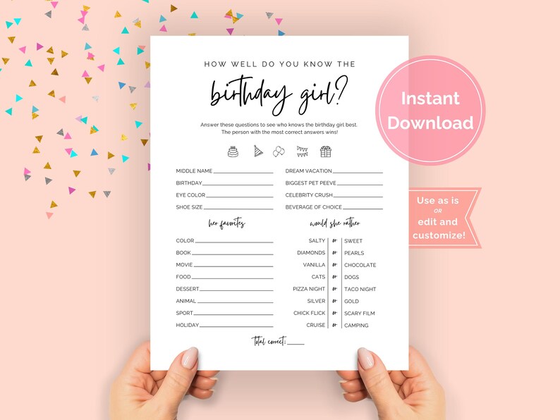 How Well Do You Know the Birthday Girl, Who Knows the Birthday Girl ...