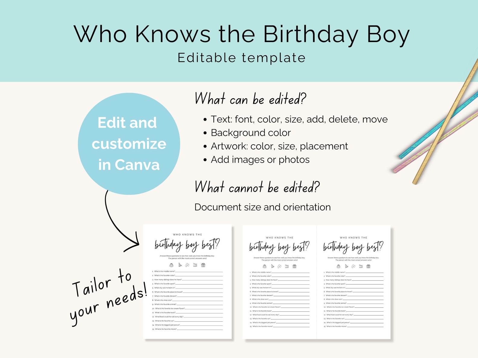 Who Knows the Birthday Boy, How Well Do You Know Birthday Guy Game ...