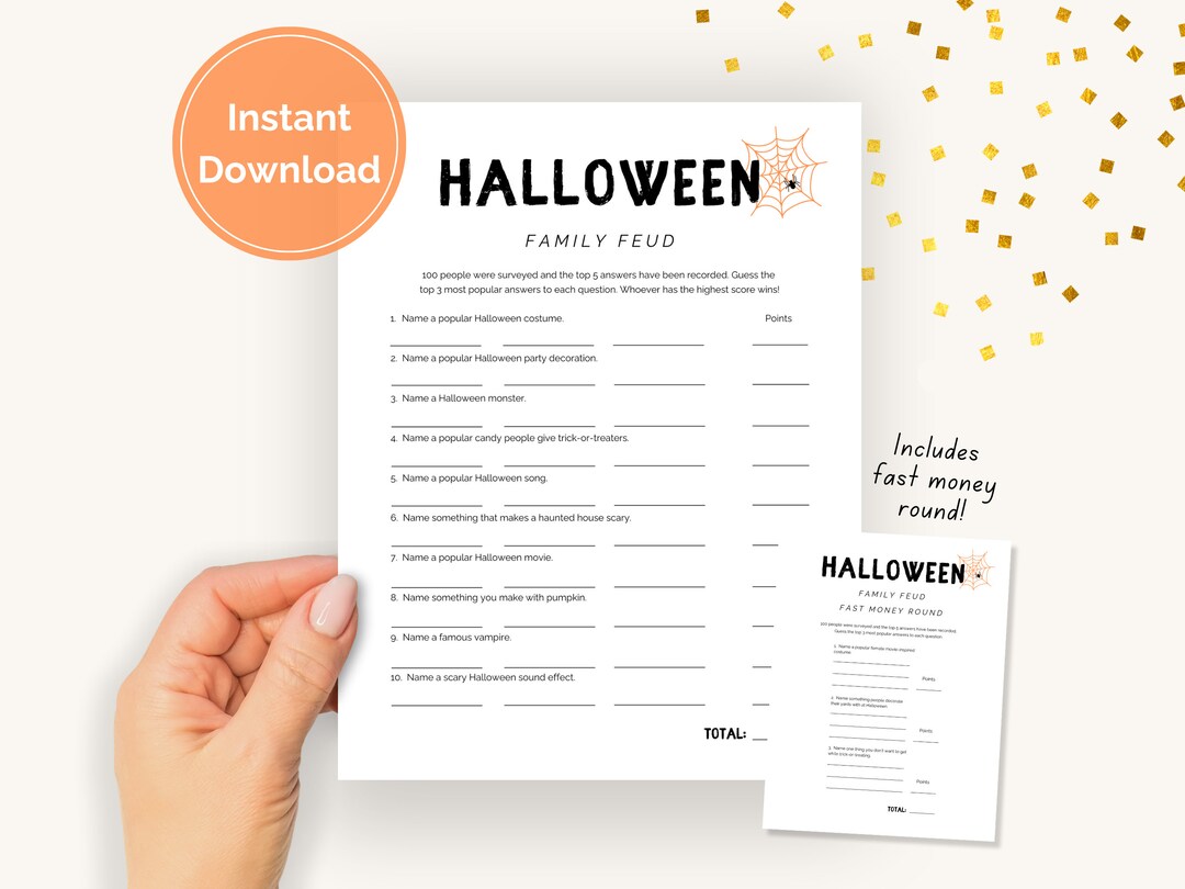 Halloween Family Feud With Fast Money Round, Halloween Party Game ...