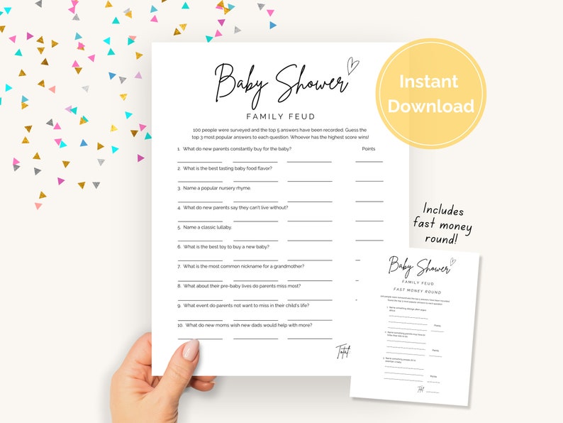 Family Feud Baby Shower Game, Baby Sprinkle Family Feud, Friendly Feud ...