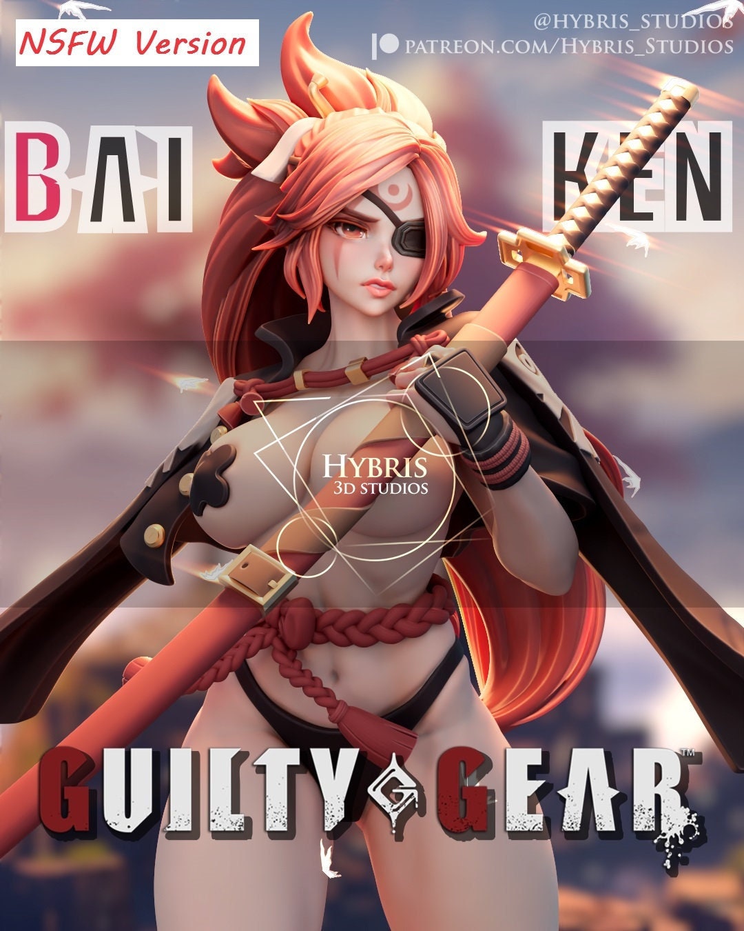 Guilty Gear: Baiken 3D Printing Resin Model, GK Figurine, Game Miniature Models - Etsy