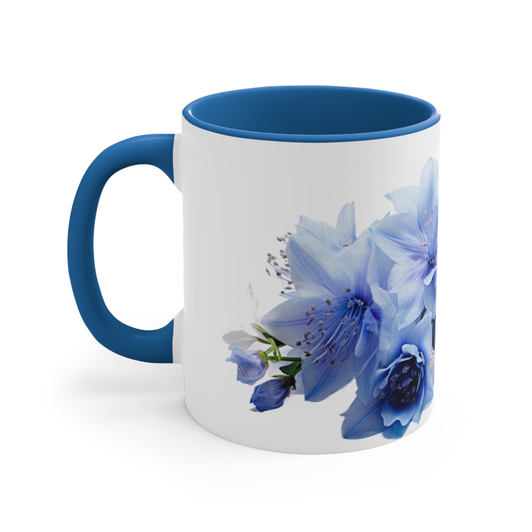 Hibiscus Flower Mug, Gardening Gift, Pink Red Floral Mug, Pressed ...