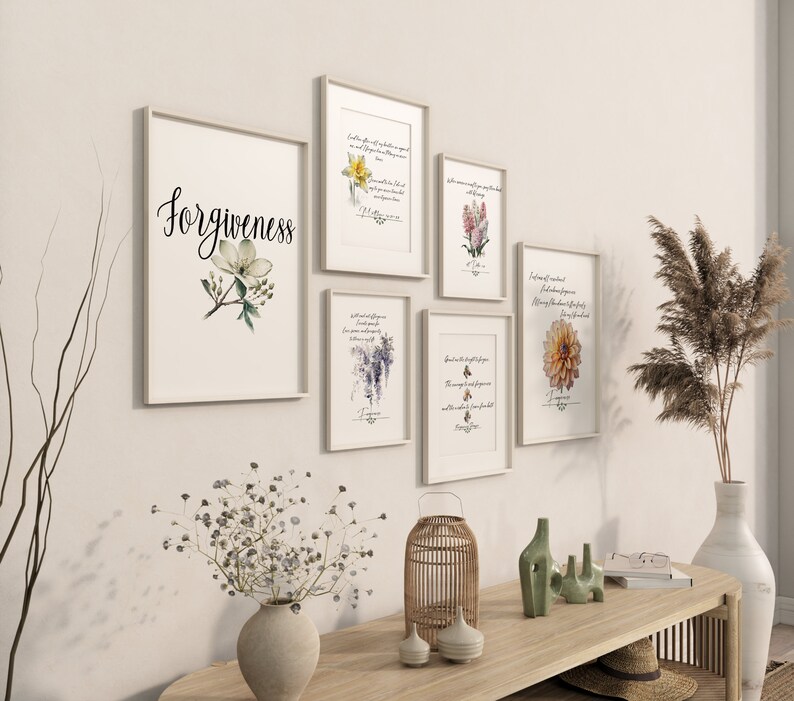Set of 6 Inspirational Forgiveness Printable Scripture, Prayer, Bible ...