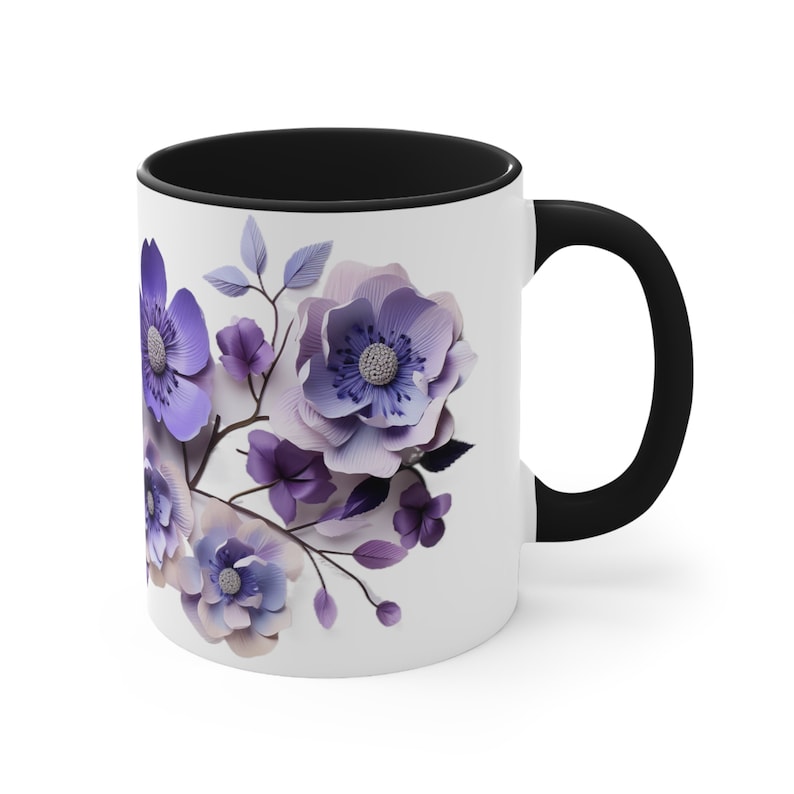 Hibiscus Flower Mug, Gardening Gift, Pink Red Floral Mug, Pressed ...