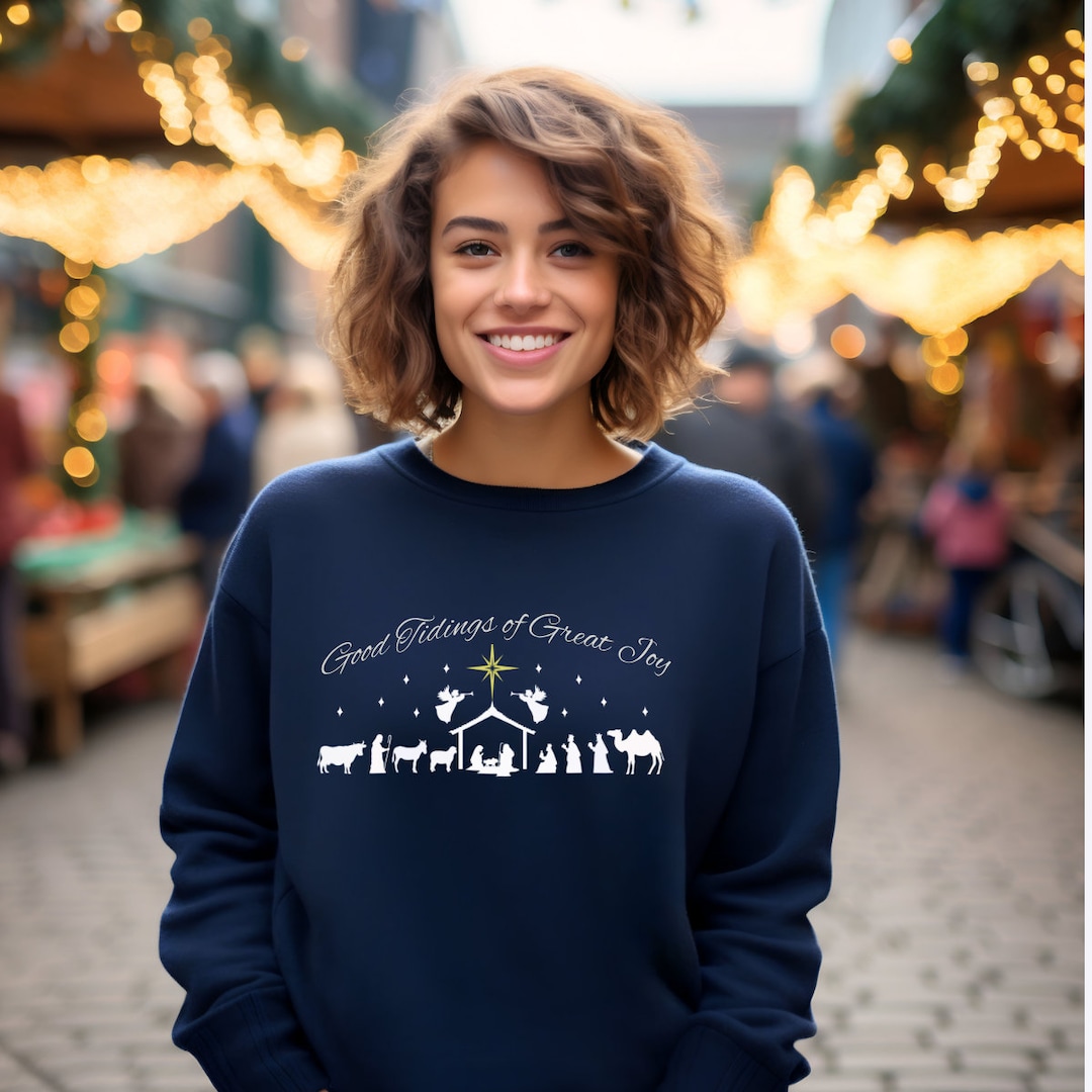 Christian Christmas Sweatshirt, Nativity Scene Sweater, Tshirt ...