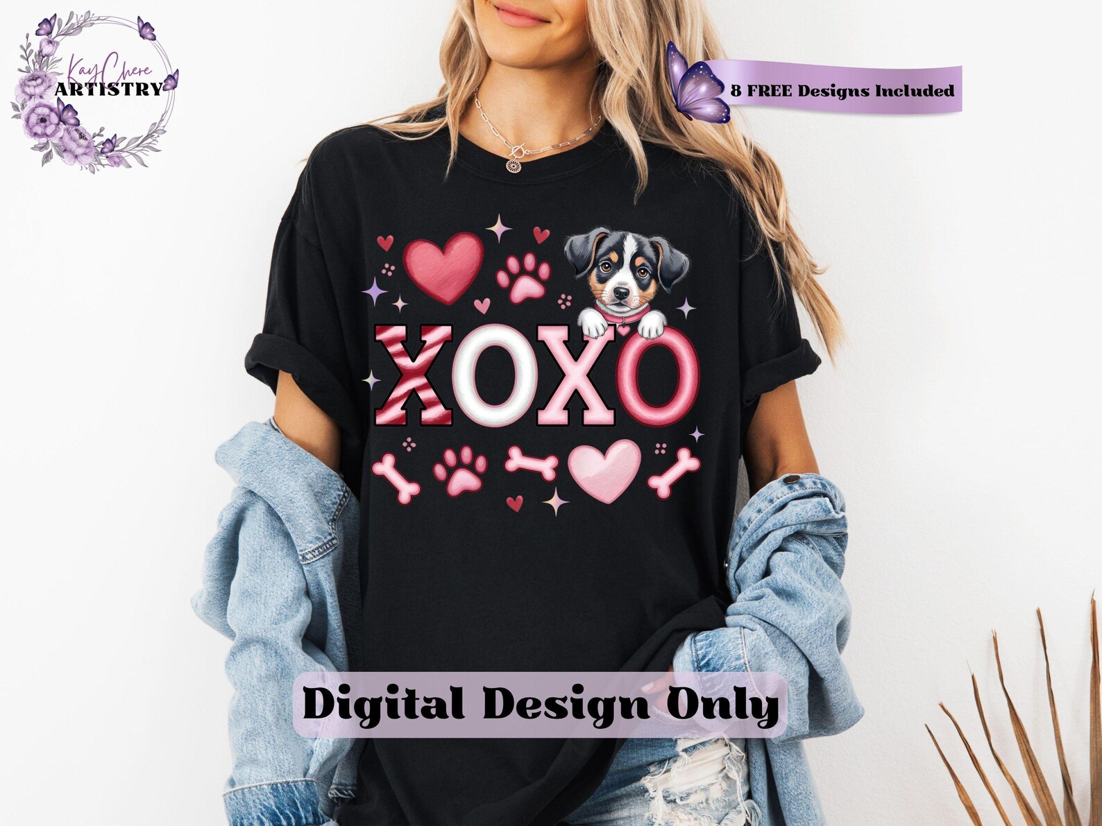 XOXO Valentine Heart PNG, Cute Puppy Valentine Design, Valentine's Day ...