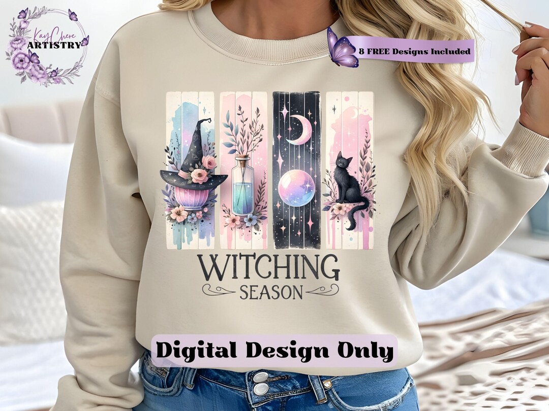 Pastel Witch Halloween PNG, Witchy Pastel Halloween Sublimation Png ...