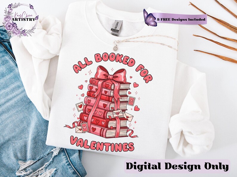 Valentine Book Lovers PNG, Bookish Valentines Quote Sublimation ...