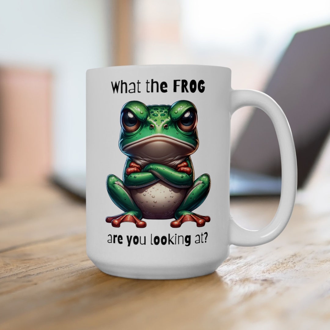 Funny Frog Mug, Grumpy Frog Coffee Cup, Frog Housewarming Gift, Funny ...