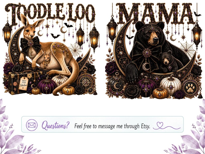 Halloween Funny Animal Quotes PNG Bundle 20 Designs, Celestial ...