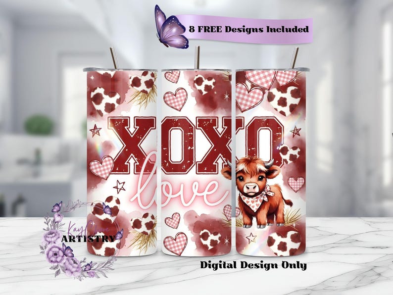 XOXO Valentine Tumbler Wrap Bundle 7 Designs, Coffee Lover, Dog Lover ...