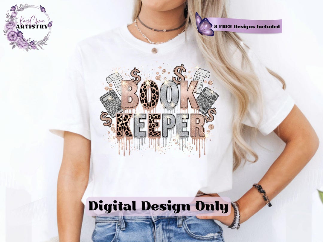Bookkeeper Sublimation PNG, Accounting Shirt PNG, Leopard Print Office ...