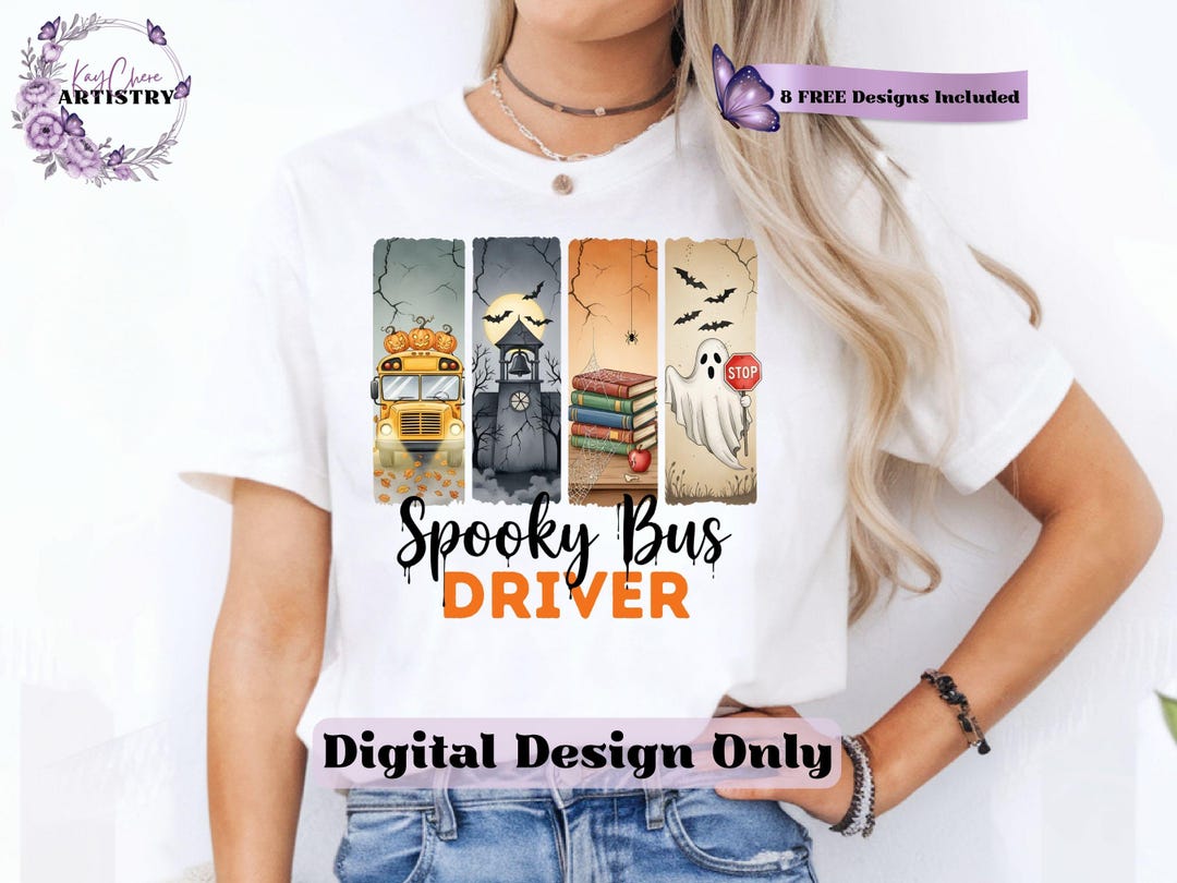 Spooky Bus Driver Halloween PNG: Fall School Transportation Worker ...