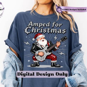 Faux Rhinestone Santa PNG, Rocker Santa Sublimation, Sparkly Gemstone ...