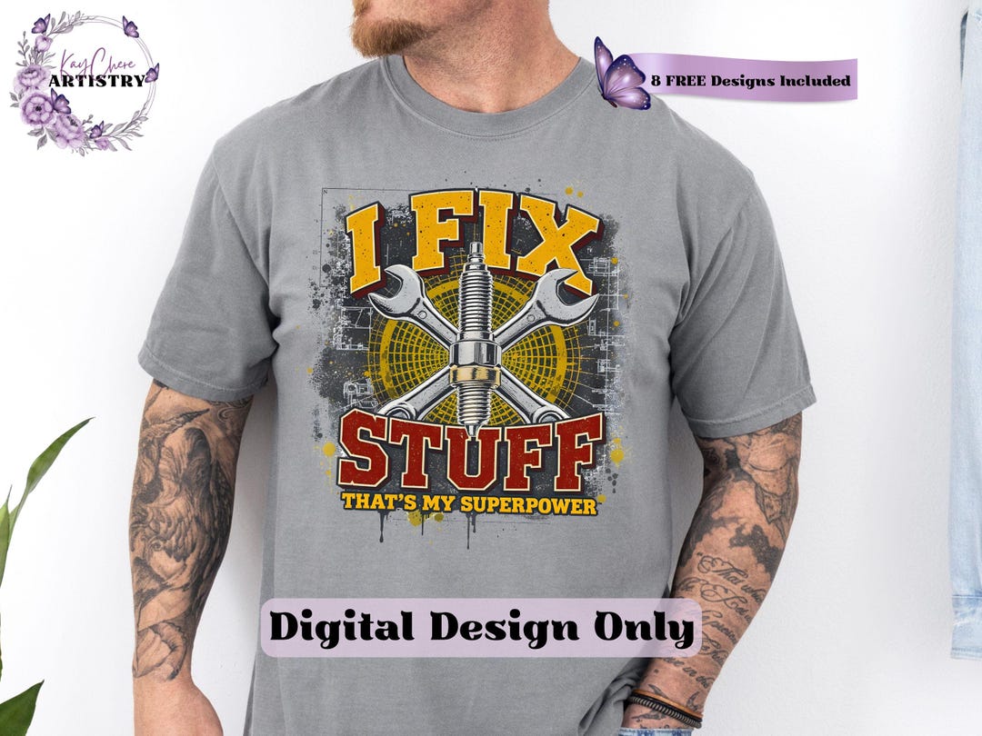 I Fix Stuff PNG, Garage Mechanic Design, Spark Plug Wrench Grunge ...