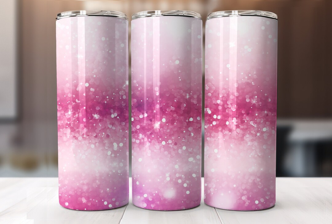 Pink Glitter Tumbler, Skinny Tumbler, Tumbler Download, Digital Tumbler ...
