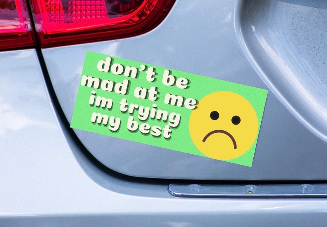 Sad Face Bumper Sticker - Etsy
