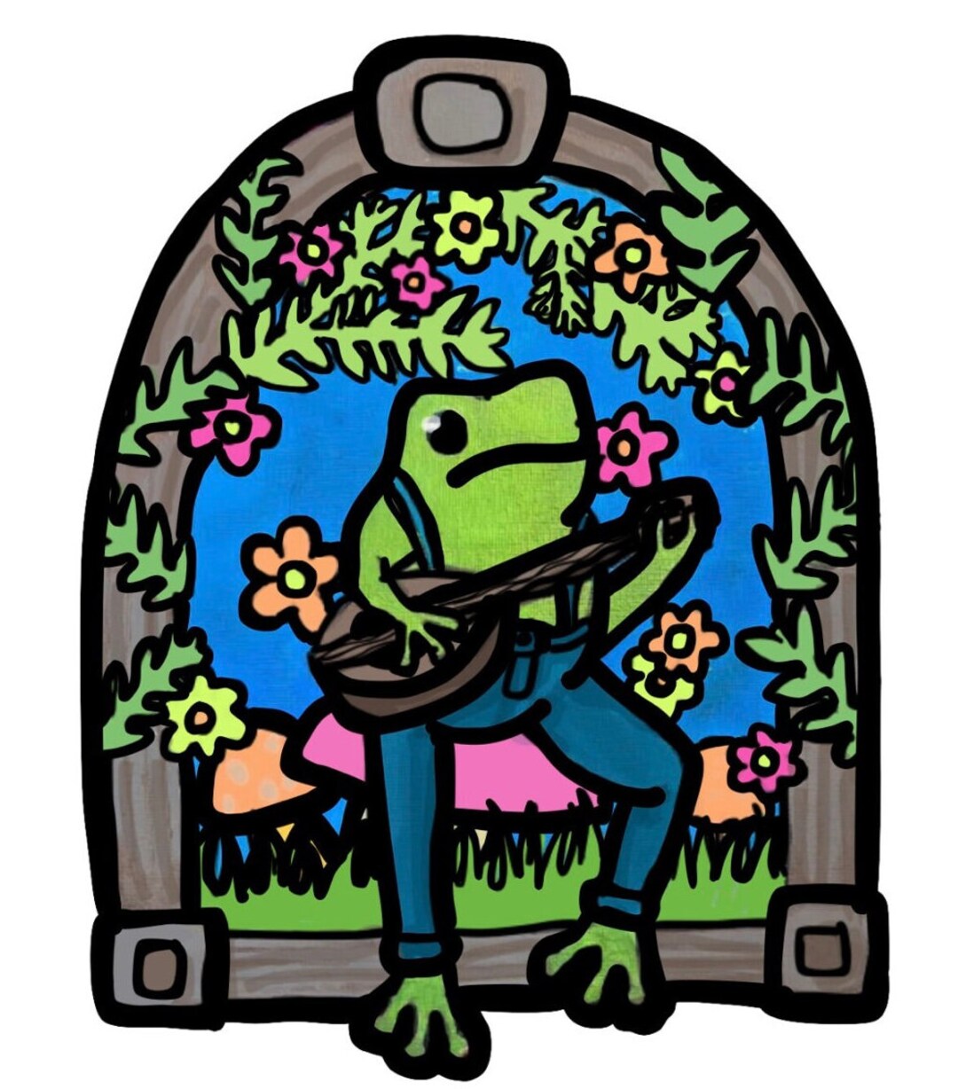 Frog With Banjo Sticker - Etsy
