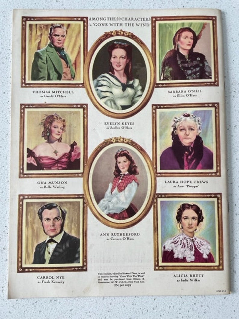 Original 1939 Gone With the Wind Program - Color and B/W - Etsy